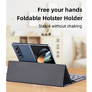 BAILI Z Fold 4 Keyboard Case with Bluetooth Keyboard Wirelessly Connects,Bluetooth Keyboard with Central Touchpad Built-in S Pen Slot & Collapsible Kickstand for Samsung Galaxy Z Fold5/4/3/2/1-Black