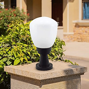 WANQINV Simple Acrylic Pillar Lanterns Outdoor Waterproof Pillar Lights PS Plastic Material Post Light Villa Landscape Lantern Home Door Street Lamp Garden Decorative Column Lamps (White)