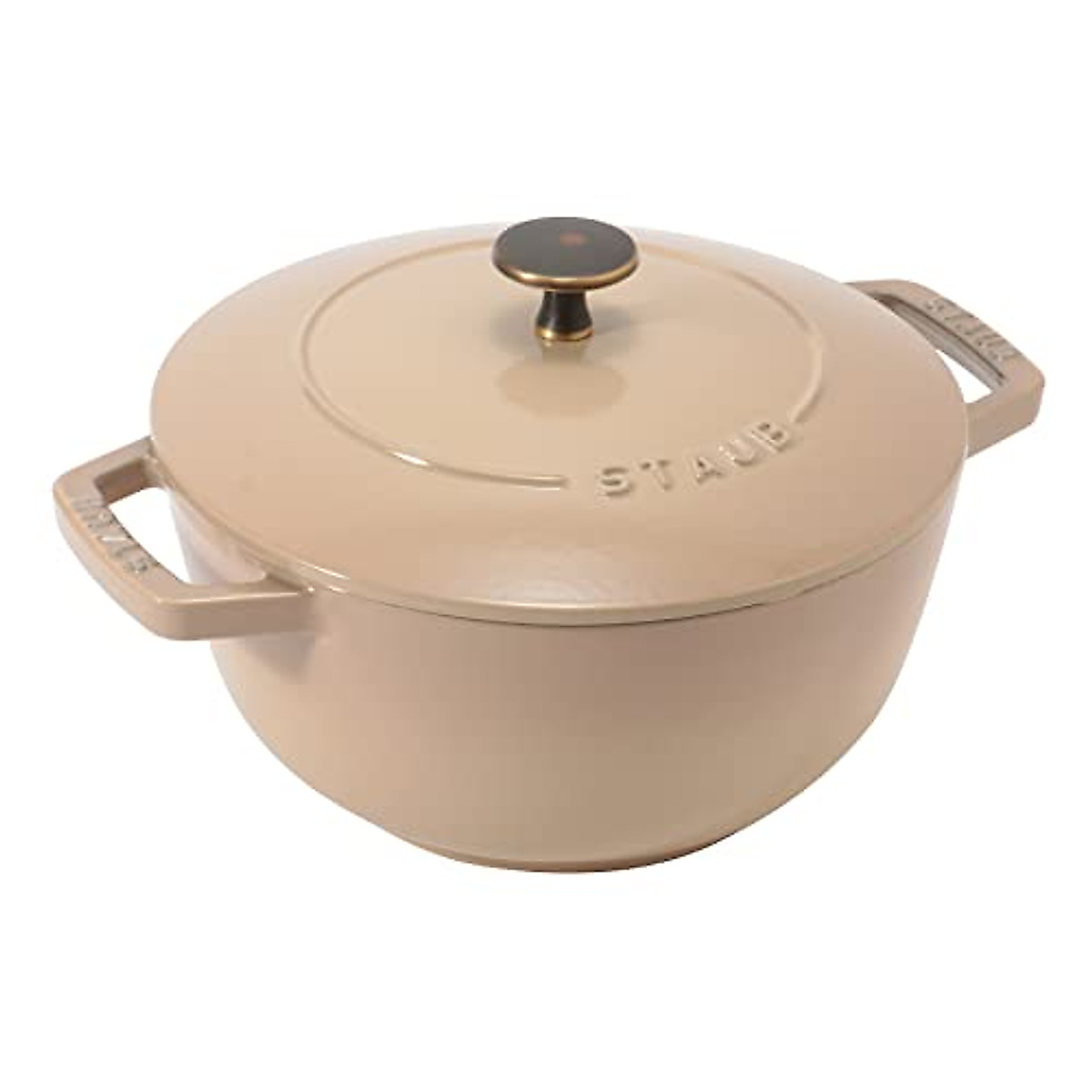 staub Wa-NABE 40501-001 Linen L Vintage Knob Specifications 7.9 inches (20 cm) Handed, Cast Iron Pot, Rice Cooking, 3 Pieces, Induction Compatible, Japanese Authentic Product with Serial Number