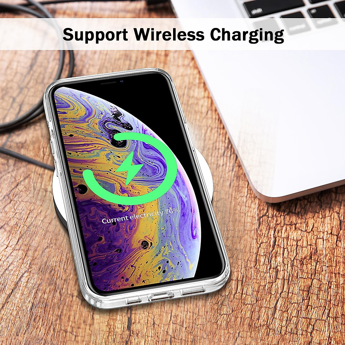 TENOC Phone Case Compatible with iPhone X & iPhone Xs, Clear Case Non-Yellowing Protective Bumper Hard Back Cover for 5.8 Inch