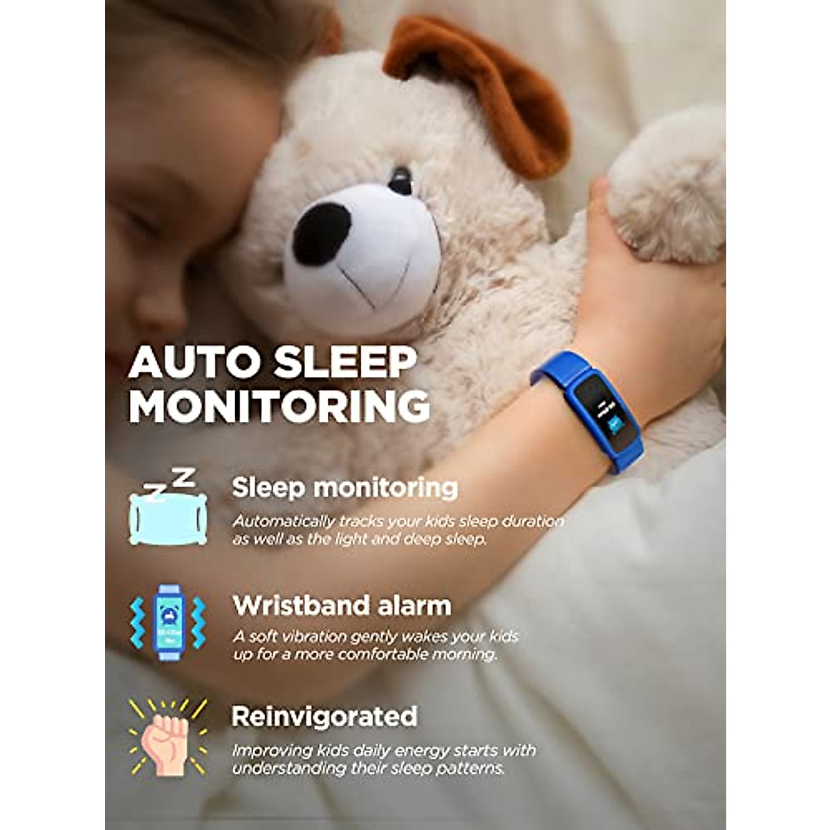 BIGGERFIVE Vigor Kids Fitness Tracker for Girls Boys Ages 5-15, Kids Watch with IP68 Waterproof, Pedometer, Kids Activity Tracker with Heart Rate Sleep Monitor, Calorie Step Counter Watch