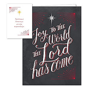 Celebrate the Season Chalkboard Christmas Card Assortment Pack / 25 Greeting Cards Set / 5 Holiday Designs Versed Inside With White Envelopes