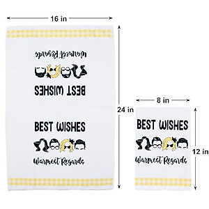 BUBOOM Funny Kitchen Towels, SC Merchandise Gifts Idea, Absorbent Dish Towel Set of 4 for Fans, Fold in The Cheese Cute Tea Towel Housewarming Gift for Women, Hostess New Home Decorations