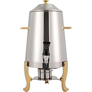 19L Stainless Steel Coffee Chafer Urn Hot Drinks Dispenser Hot Water Dispenser, With Spigot, For Home, Hotels, Restaurants, or Parties, Gold