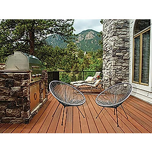 Kingmys Acapulco Woven Lounge Chair for Indoor and Outdoor Use (2PC Gray)