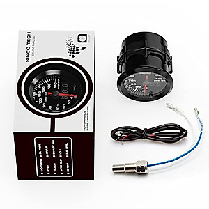SINCO TECH Water Temperature Gauge 52mm Car Meter Digital Display Pointer 7 Colors LED Water Temp Gauge Kit 12V Universal (Water Temp Gauge)…