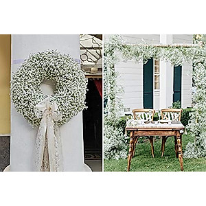 JIFTOK Babys Breath Artificial Flowers, 24 Pcs Fake Flowers Gypsophila Bouquet Fall Flowers Artificial for Decoration, Real Touch Silk Flower for Wedding Christmas DIY Party Home Garden Office(White)