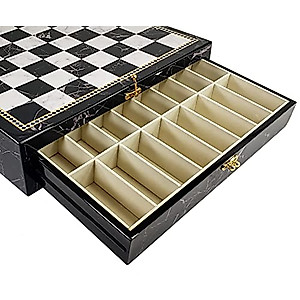Medieval Times Crusades Knight Chess Set Gold & Silver Busts with 17 inch Faux Marble Storage Board