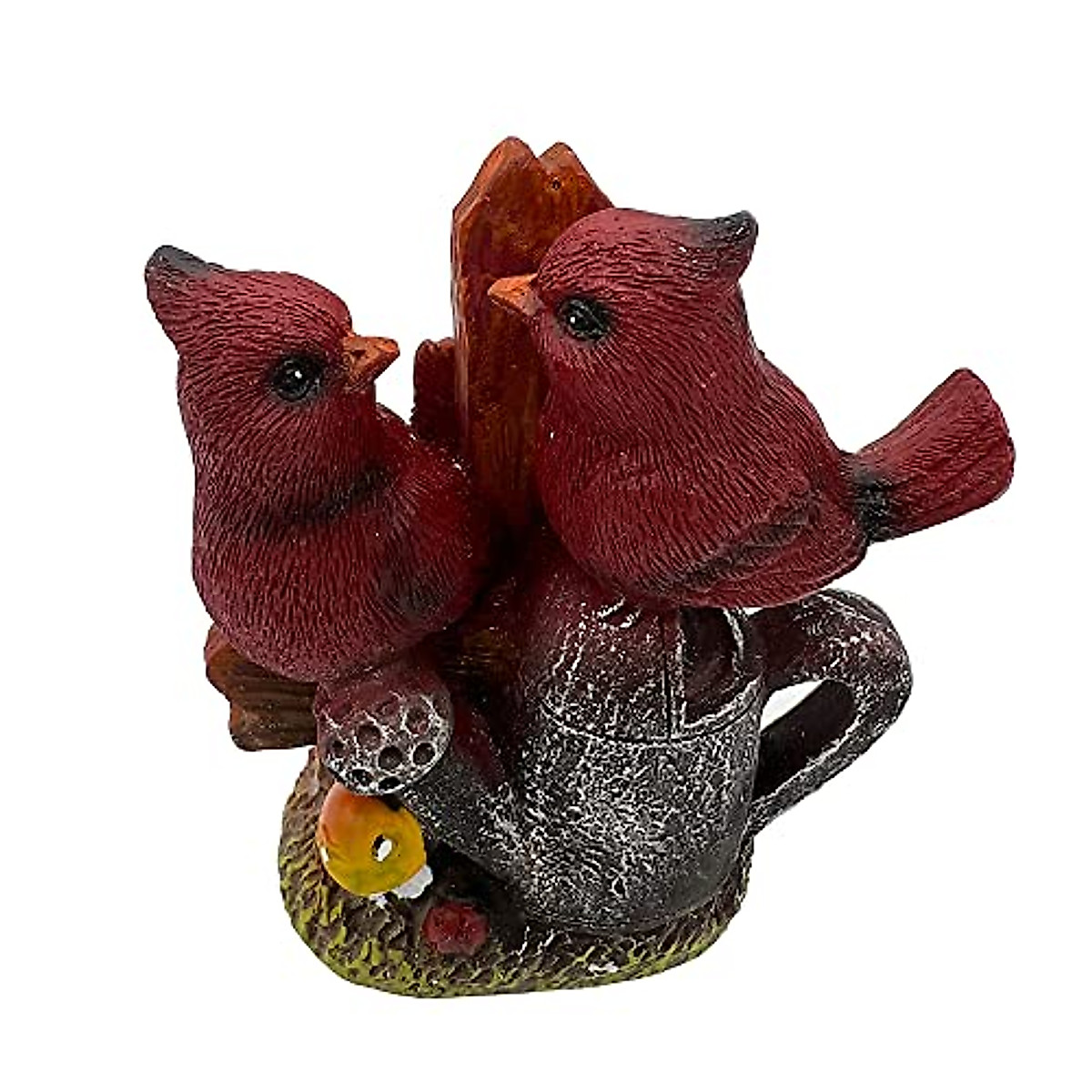 FEIYU BUY Garden Bird Statue Simulation Art Crafts Resin Bird Decorative Figurines Animal Garden Statues Birds Sculpture for Desktop Lawn Bookcase Home Decor (Red)