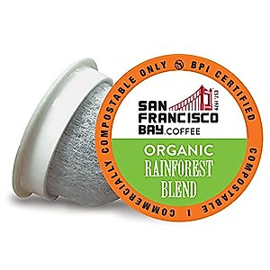 San Francisco Bay Compostable Coffee Pods - Organic Rainforest Blend (120 Ct) K Cup Compatible including Keurig 2.0, Medium Dark Roast