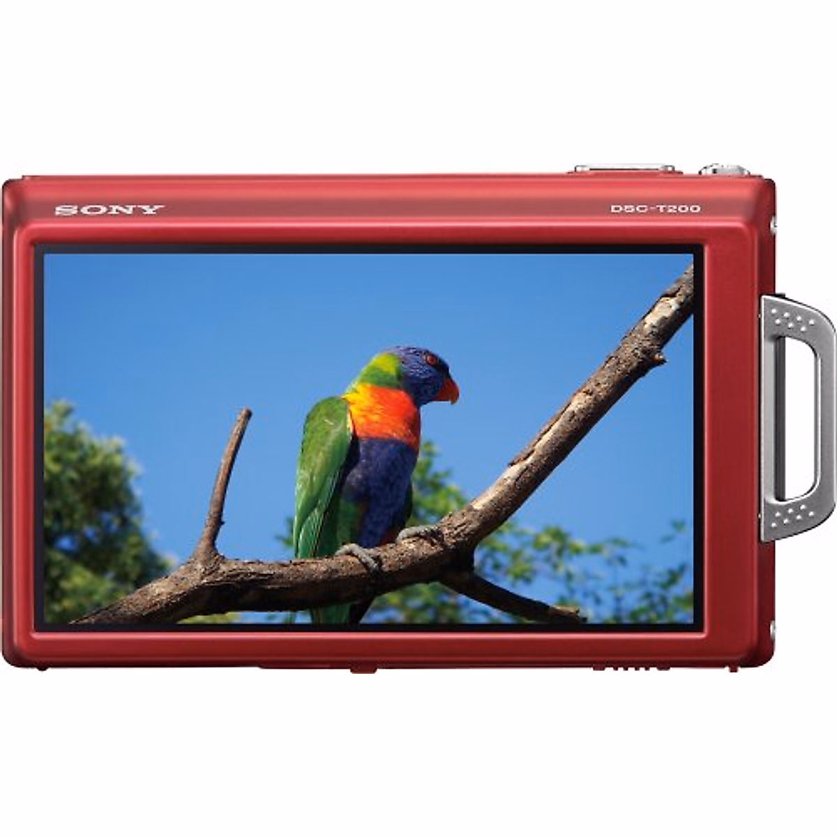 Sony Cybershot DSC-T200 8.1MP Digital Camera with 5x Optical Zoom with Super Steady Shot Image Stabilization (Red)