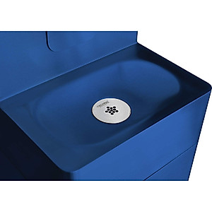 Global Industrial Outdoor Pedestal Bottle Filling Station, Blue Powder Coat