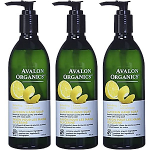 Avalon Organics Glycerin Hand Soap, Lemon, 12 Ounce (Pack of 3)