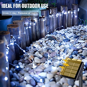 JMEXSUSS 2 Pack Solar String Lights Outdoor Waterproof, Each 33FT 100 LED Solar Lights Outdoor, 8 Modes White Fairy Light for Outside Yard Tree Patio Garden Wedding Christmas Decorations