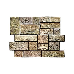 Retro-Art 3D Wall Panels, Pack of 6, Stacked Natural Limestone in Light Brown, PVC, 17.5" x 23.75", Cover 17.31 sq.ft. 566CY