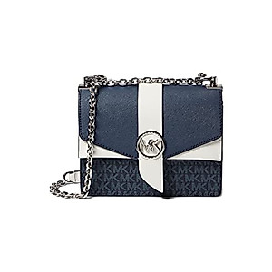 Michael Kors Greenwich Small Convertible Crossbody Admiral/Pale Blue/Optic White One Size