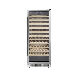 Summit Appliance SWC1127B 24" Wide Single Zone Wine Cellar; 127 bottles; Automatic Defrost; Digital Thermostat, Versatile storage; Wooden Shelving and Factory-Installed Lock