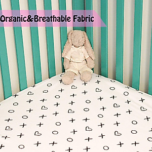 Milky Chic GOTS Fitted Baby Crib Sheet, Breathable 100% Organic Cotton Mattress Sheet for Boys and Girls, Fits Standard Size Mattresses, 52x28x9 inches (White, Pack of 1)