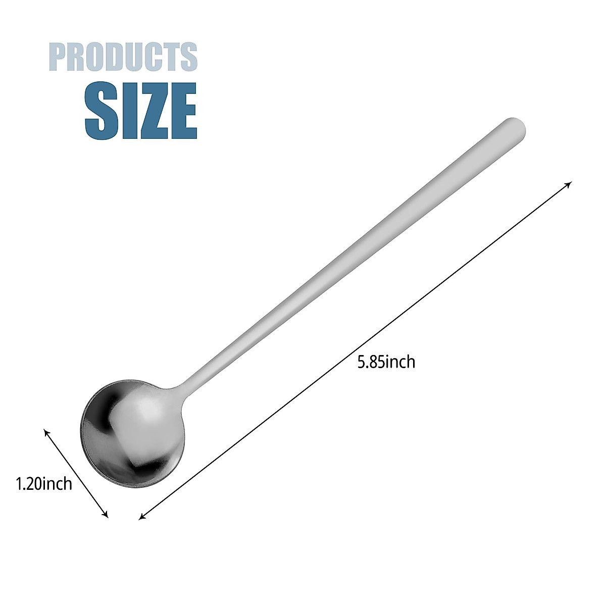 3 Pack Coffee Spoons, Round Dessert Spoons, Stainless Steel Tea Spoons, Soup Spoons, Small Spoons Set for Chocolate, Cake,Ice Cream (3, Silver)