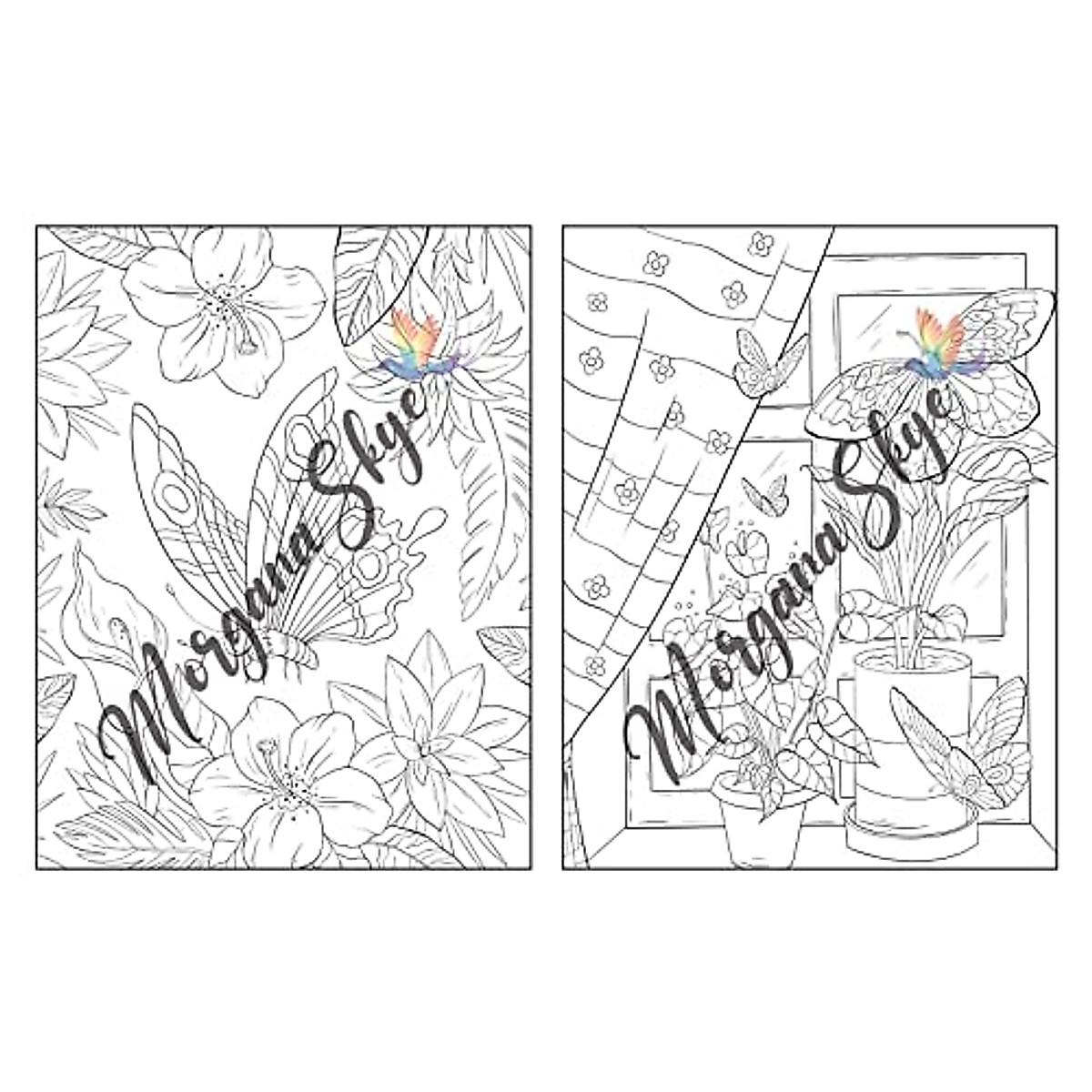 Butterflies Adult Coloring Book: Beautiful Butterfly Designs with Lovely Flowers, Cute Animals and Relaxing Nature Scenes for Stress Relief and Relaxation