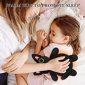 Yipem Microwave Heating Pad for Period Cramps Pain Relief - Microwavable Stuffed Animal for Cramps Neck Shoulder Muscles Knee Joints - Cute Cat Gifts for Women - Small Black Cat