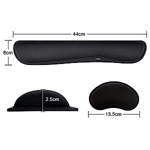 URMI Keyboard Wrist Rest Pad Upgraded Superfine Fiber Mouse Wrist Rest Support Pad Set Ergonomic Gel Memory Foam for Mac Computer Laptop Working Gaming Office, Easy Typing, Wrist Pain Relief