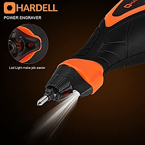 HARDELL Engraver,5 Speed Etching Power Tool Equipped with Soft Rubber Handle and Tungsten Carbide Steel Bits,Mini Multi-Function Engraver for Tile,Metal,Stone,Wood,Leather,Glass,PVC Pipe,DIY Crafts