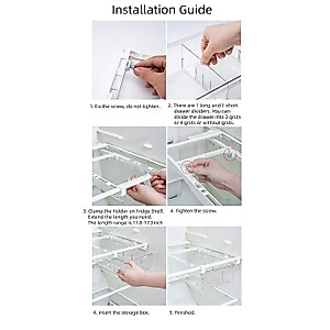 YekouMax Fridge Drawer Organizer, Refrigerator Organizer Bins, Pull Out with Handle, Fridge Shelf Holder Storage Box, Clear Container for Food,Drinks,Fit for Fridge Shelf Under 0.6" (2 Pack Medium)