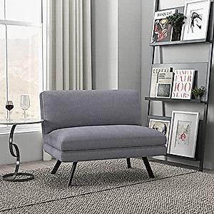 FONTOI Sofa Convertible Sleeper Chair Folding Guest Floor Bed Adjustable for Small Room Apartment, Light Gray