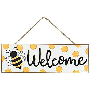 Craig Bachman 15" Wooden Sign: Bumble Bee Welcome: AP803329