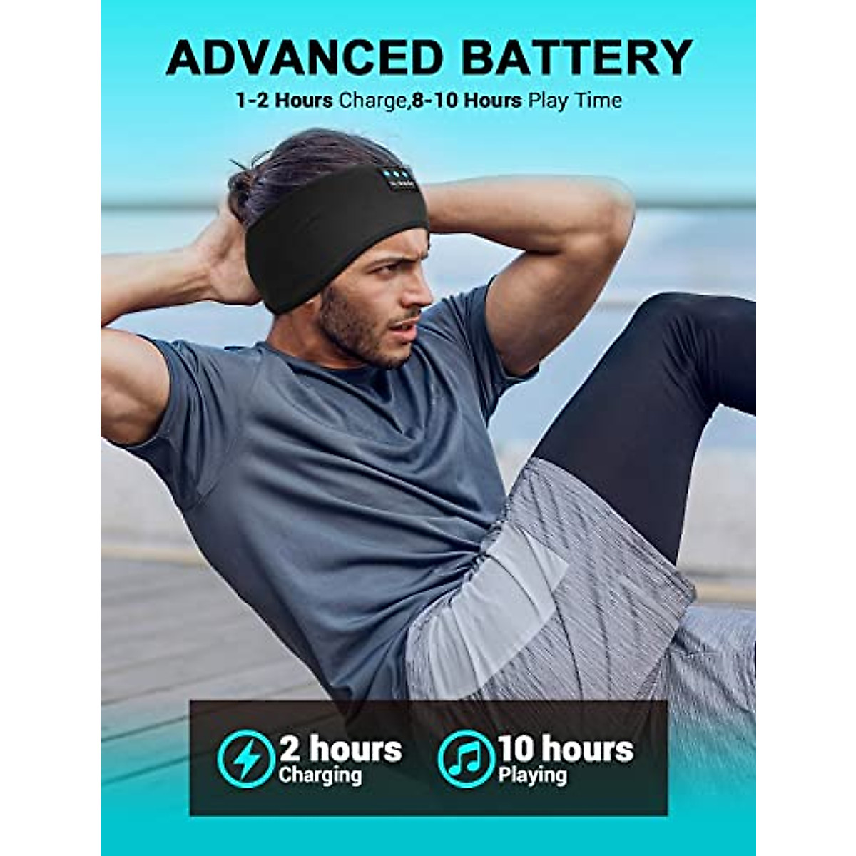 LC-dolida Sleep Headphones Bluetooth Headband, Cozy Band Wireless Headphones, Sleep Mask with Bluetooth Thin HD Stereo Speakers Perfect for Side Sleepers, Sport, Yoga, Travel