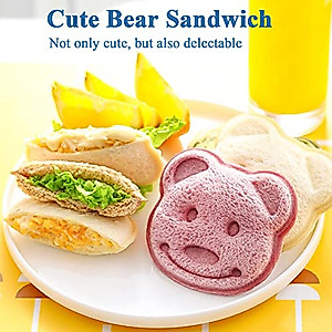 Sandwich Cutter, 5 PCS Sandwich Cutter and Sealer for Kids, Mini Cartoon Bear Squirrel Dolphin Sea Dog Bread Cutter Sandwich Cutters for Kids Bento Box