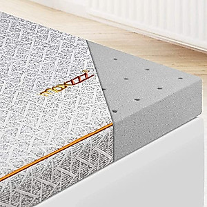 Maxzzz Memory Foam Mattress Topper Twin, 2 Inch Bamboo Charcoal Mattress Topper Bed Topper with Removable Soft Cover, Ventilated Design & CertiPUR-US Certified Foam Topper(Twin)