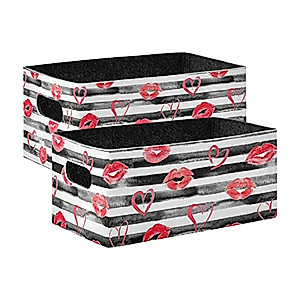 Black White Striped Storage Basket Felt Storage Bin Collapsible Shelves Basket Empty Gift Baskets Organizer for Pet Supplies Magazine