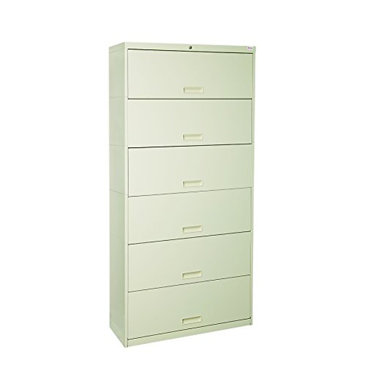 Datum Storage Stak-N-Lok 100 series 6H open shelf With Receding Doors and locking cabinet, 36", Light Gray
