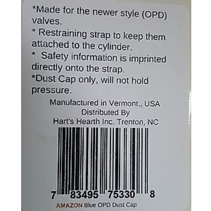 Hart's Hearth & Homestead Propane/LP Tank OPD Valve Dust Cap ; Pack of 4, Made in The USA Blue