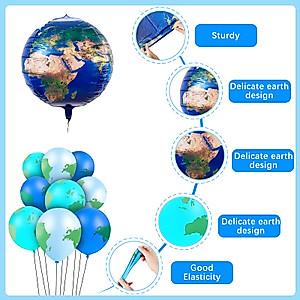 48 Earth Balloons Set Include 8 Pieces 22 Inch Planet Balloon Global Balloon 40 Pieces 12 Inch World Map Latex Balloon Garland for Travel Theme Space Theme Party Earth Day Decoration Teaching Supplies