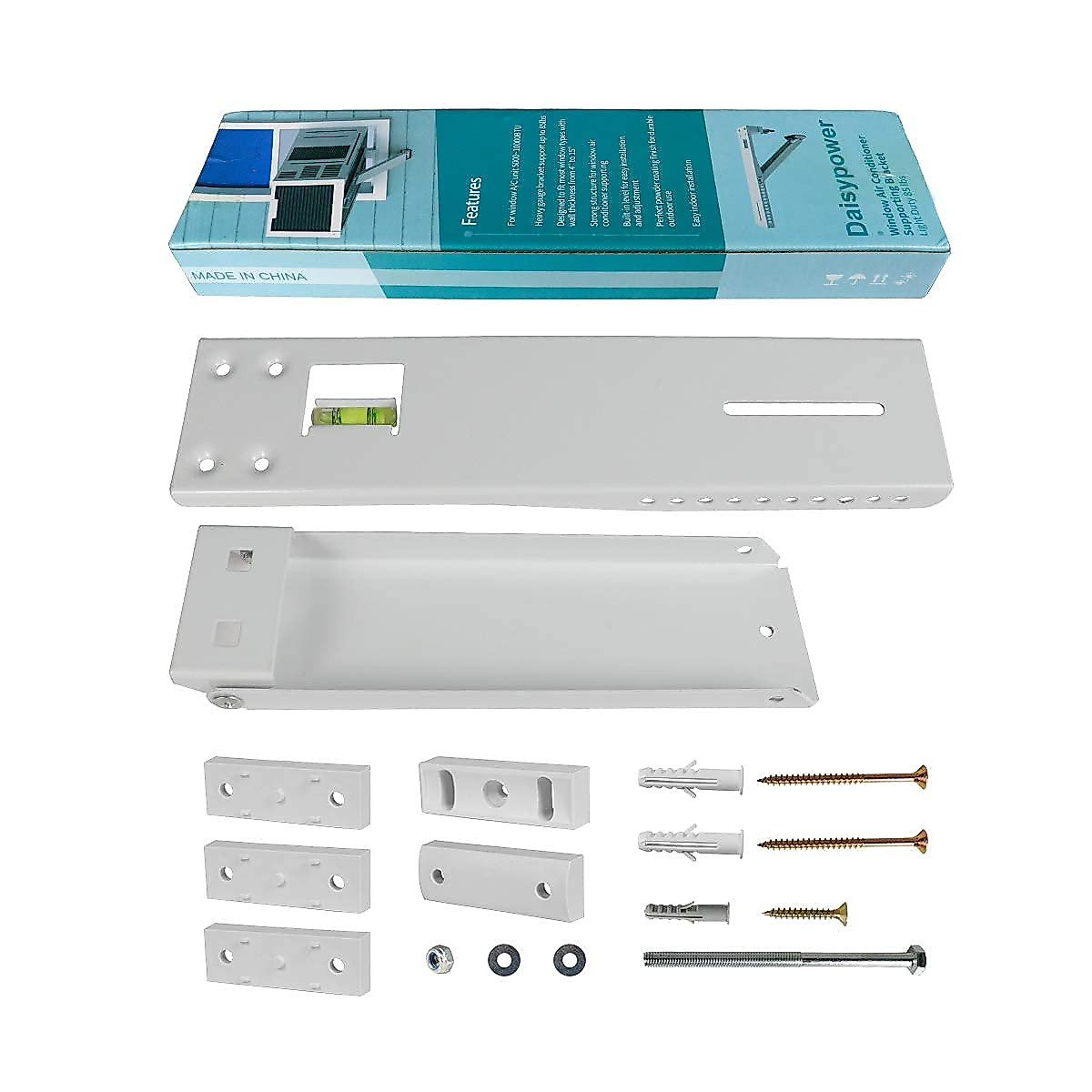 Daisypower Window AC Bracket,Window Air Conditioner Support Bracket Light Duty,Sturdy Structure AC Unit Bracket,Up to 85lbs, 5,000~12,000BTU(S)