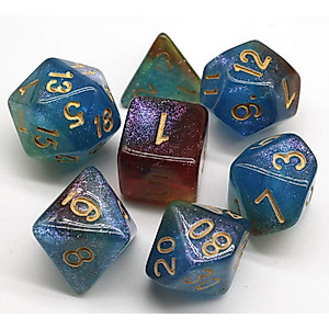DND Dice Polyhedral 7-Die Dice Set for D&D Dungeons & Dragons Role Playing Gaming Ocean dice
