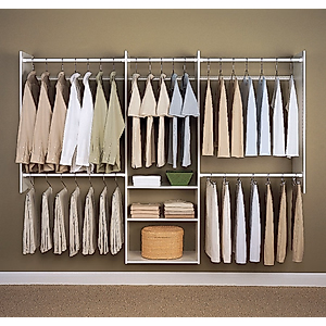 Easy Track 4'-8' Deluxe Starter Kit Closet Storage, 4, White
