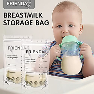 400 Count Breastmilk Storage Bags 7 oz Breast Milk Storing Bags Storage Container Self Standing Milk Bags for Breastmilk No Leak Double Seal Breastfeeding Bags