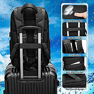 GYakeog Business Backpack for Men with Waterproof Compartment 15.6 Hard Shell Backpack Carry on Backpack with Usb Port Large Backpack for Travel Work DJ