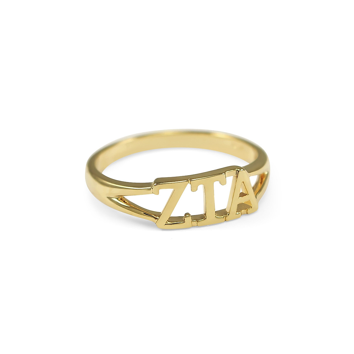 The Collegiate Standard Zeta Tau Alpha 14k Gold Plated Sorority Ring with Greek letters (5.0)