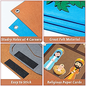 WATINC 42Pcs Easter He is Risen Jesus Crucifixion Resurrection Felt Story Board Set Christian Storytelling Party Supplies Preschool Early Learning Play Kit for Toddlers Kids