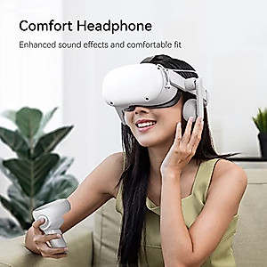 KIWI design Headphone Head Strap Compatible with Quest 2 Accessories, Comfort On-Ear Audio Elite Strap Replacement for Enhanced Sound Effects and Increased Immersion in VR (Head Strap Included)