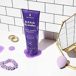 Lee Stafford Purple Toning Shampoo | Bleach Blonde Collection - Best Toner Cleanser, Neutralizes Brassy & Yellow, Great for Color Treated, Silver, & Grey, Hydrating for Dry, Damaged Hair, 16.9 Fl Oz