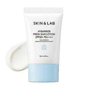 [SKIN&LAB] Hybarrier Fresh Sun Lotion SFP50+ PA+++ | Moisturizing Face & Body Sun Care with Sodium Hyaluronate and Hyaluronic Acid | Reef-safe Sunscreen (Octinoxate & Oxybenzone Free) | 1.69 fl oz.