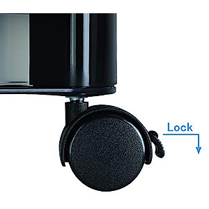 Yistao Plant Caddy with Wheels, 2 Pack 12 Inch Rolling Plant Stand, Heavy Duty Plant Dolly with Water Drawer, Round Planter Caddies with 4 Lockable Caster Wheels for Indoor Plants Outdoor, Black