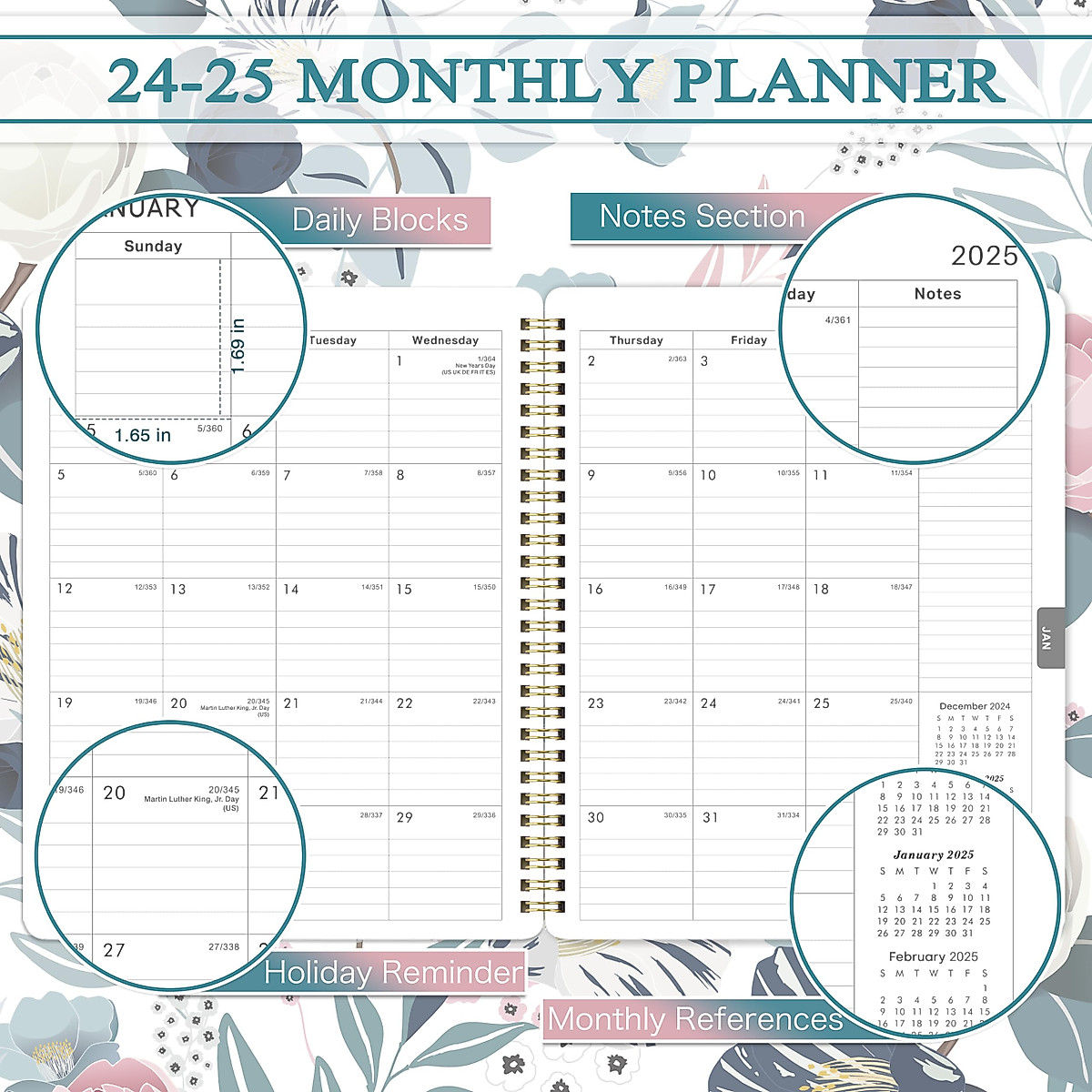 2024-2025 Planner - JUL 2024 - JUN 2025, Academic Planner 2024-2025, 2024-2025 Planner Weekly and Monthly with Tabs, 8" x 10", Perfect Daily Organizer