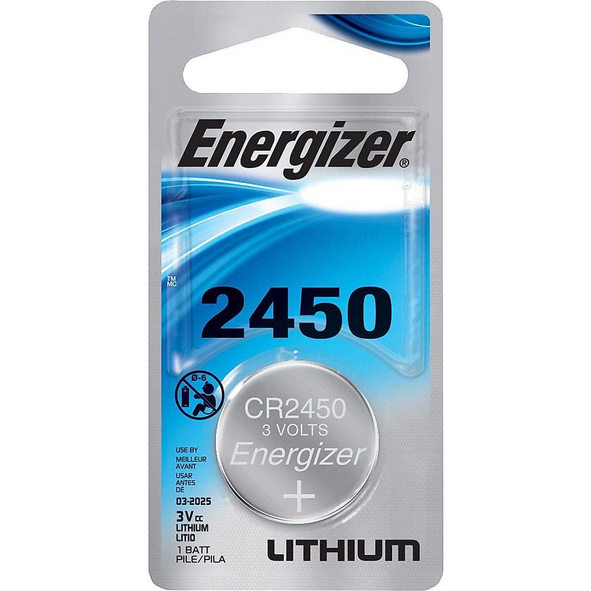 3V Energizer CR2450 Lithium Coin Cell-Replaces Duracell DL2450